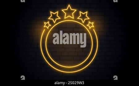 nice golden neon circular frame with stars Stock Vector Image & Art - Alamy