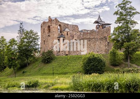 Dobele castle ruins. Castle build by Livonian order Stock Photo - Alamy
