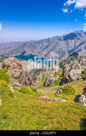 Heaven Lake of Tian Shan (Tianchi). A famous World Heritage site in ...