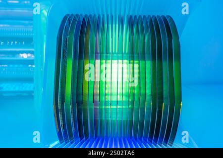 patterned silicon wafers in a universal pod. Electronic circuit designs ...