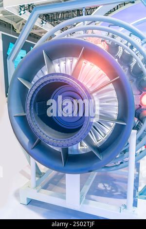 the internal structure of the aircraft engine, with hydraulic, fuel ...