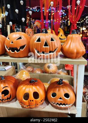 Butternut squash carved with spooky face, showcasing creative Halloween ...