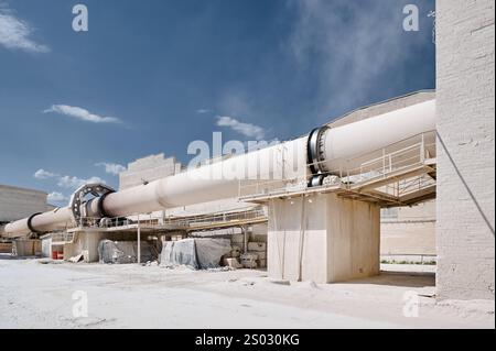 Roasting rotary furnace with pipe at manufacturing plant Stock Photo ...