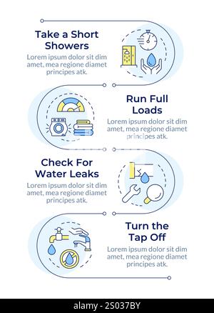 Water saving tips infographic circles flowchart Stock Vector Image ...