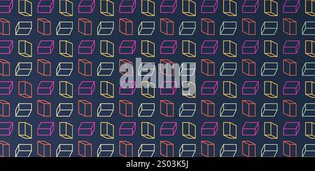 Many 3D Rectangular Brown Cuboids, Rectangles - Seamless Mosaic Pattern ...