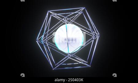 Wireframe atom model. Computer generated Stock Photo - Alamy