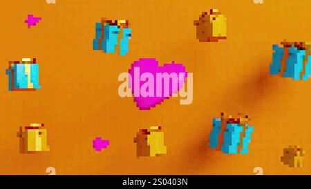 Holidays pixel art. Computer generated Stock Photo - Alamy