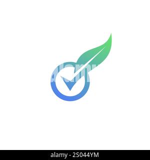 green vegan v vegetarian leaf tick check mark logo symbol icon in ...