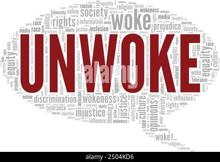 Unwoke word cloud conceptual design isolated on white background Stock ...