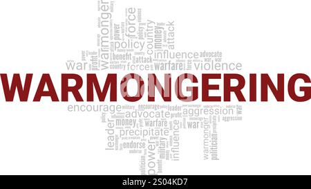 Warmongering word cloud conceptual design isolated on white background ...