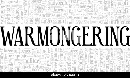 Warmongering word cloud conceptual design isolated on white background ...