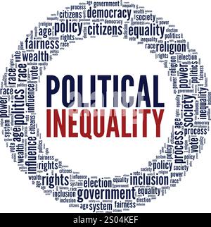 Political Inequality word cloud conceptual design isolated on white ...