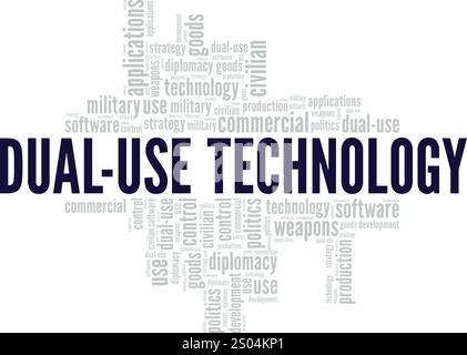 Dual-Use Technology word cloud conceptual design isolated on white ...