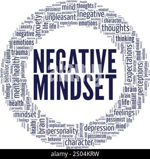 Negative Mindset word cloud conceptual design isolated on white ...