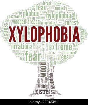 Xylophobia: Fear of Wooded Areas word cloud conceptual design isolated ...