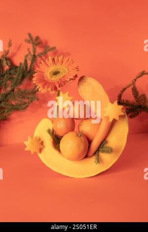 Beautiful flower made of fresh fruits on white background Stock Photo ...