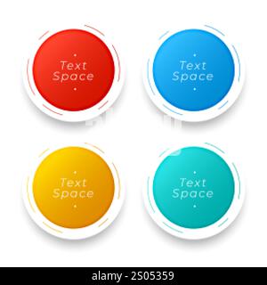 3d circular buttons in four colors with text space Stock Vector Image ...