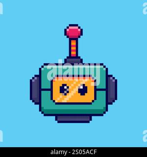 Pixel Art Robot Face Game Asset Design Stock Vector Image And Art Alamy