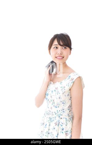 Extreme heat, sweating woman Stock Photo - Alamy