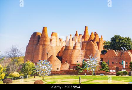 The red brick castle in Dongfengyun Art Town, Mile City, Honghe, Yunnan ...