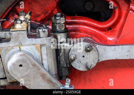steyr, austria, 24 dec 2024, detail of a wheel of a historic steam ...