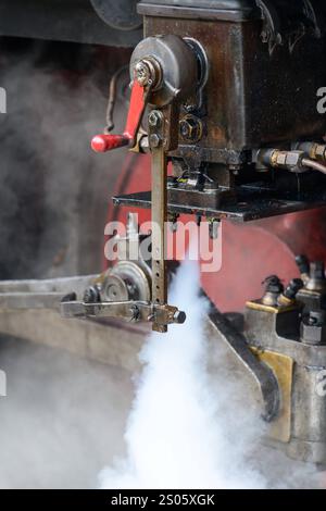 steyr, austria, 24 dec 2024,, steam coming out of a historic steam ...