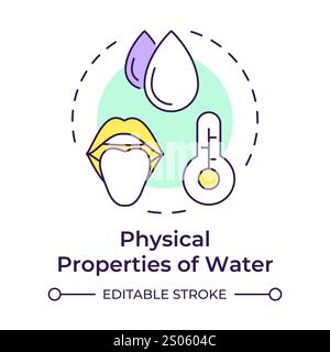 Physical properties of water multi color concept icon Stock Vector ...