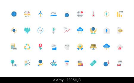 Air Pollution icon set solid semi filled pack collection vector ...