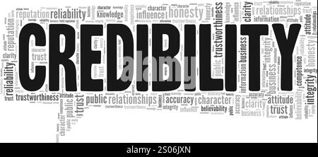 Credibility word cloud conceptual design isolated on white background ...