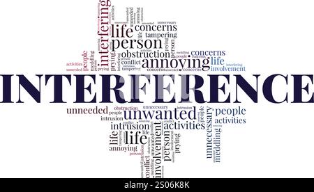 Interference word cloud conceptual design isolated on white background ...