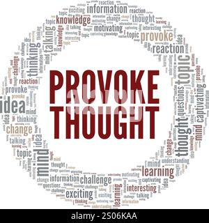 Provoke Thought word cloud conceptual design isolated on white ...