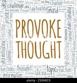 Provoke Thought word cloud conceptual design isolated on white ...