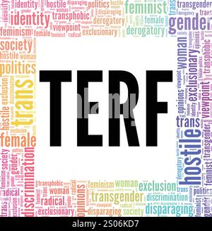 TERF word cloud conceptual design isolated on white background Stock ...