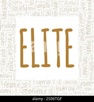 Elite word cloud conceptual design isolated on white background Stock ...