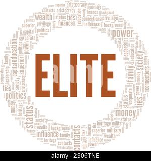 Elite word cloud conceptual design isolated on white background Stock ...