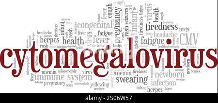 CMV Cytomegalovirus word cloud conceptual design isolated on white ...