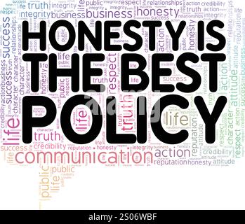 Honesty is the Best Policy word cloud conceptual design isolated on ...
