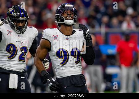 Baltimore Ravens linebacker Odafe Oweh (99) takes to the field before ...