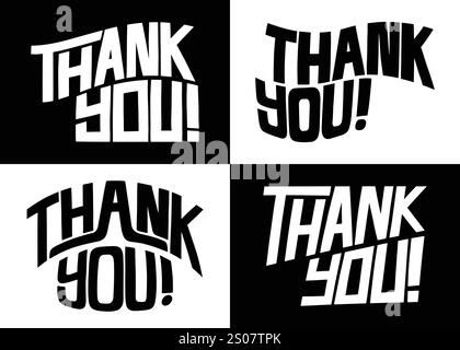 Thank You bold typography greeting card logo. Thank You banner, poster ...