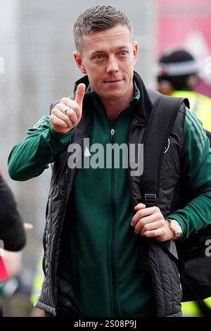 Celtic's Callum MacGregor arrives for the William Hill Premiership ...