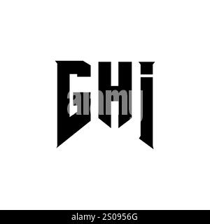 GHI letter logo design for technology company. GHI logo design black ...