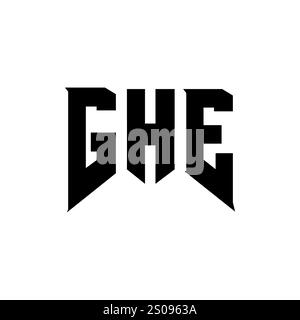 GHE letter logo design for technology company. GHE logo design black ...