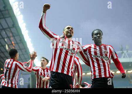 Sunderland's Wilson Isidor and Eliezer Mayenda celebrate following the Sky Bet Championship ...