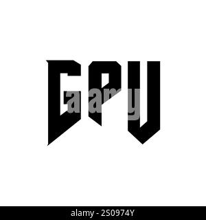 GPU letter logo design for technology company. GPU logo design black ...