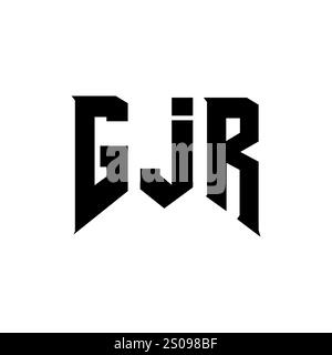 GJR letter logo design for technology company. GJR logo design black ...