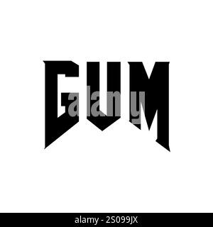 GUM letter logo design for technology company. GUM logo design black ...