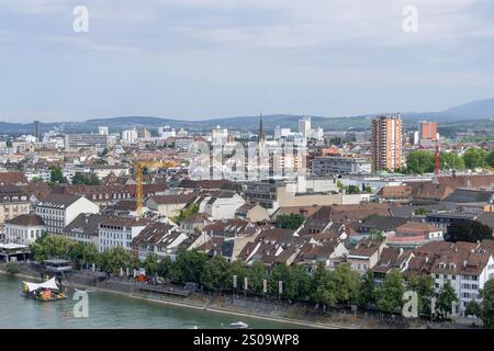 Basel, Switzerland - View of the city center of Basel with the Messe ...