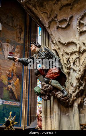 Statue of a miner in the Royal Oratory built by Benedikt Ried in late ...
