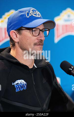 December 26, 2024: BYU Offensive Coordinator Aaron Roderick pre-game ...