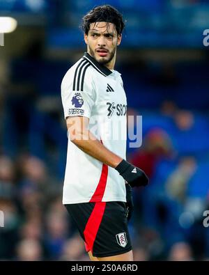 Raul Jimenez of Fulham looks on during the Premier League match Chelsea ...